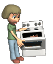 lady checking oven (in Animated GIFs)
